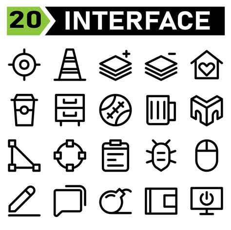 User Interface Icon Set Include Location Target Aim Coordinates