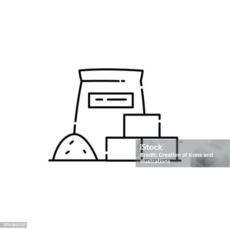 건축 자재 색상 라인 아이콘입니다 웹 페이지 모바일 앱용 픽토그램 0명에 대한 스톡 벡터 아트 및 기타 이미지 0명 가방 개념 Istock