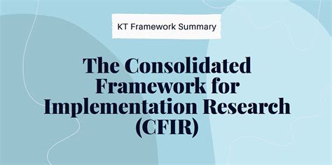 The Consolidated Framework For Implementation Research Cfir By Chi