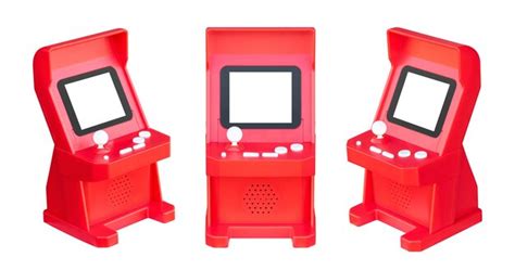 Premium Photo Red Arcade Game Isolated On White Background With Clipping Path