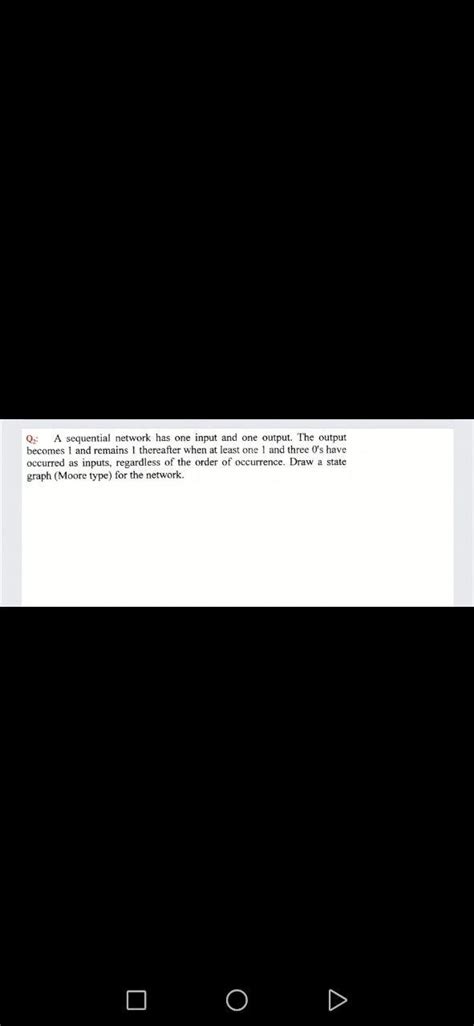 Solved A Sequential Network Has One Input And One Output