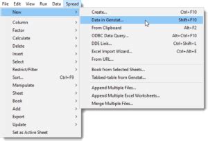 Getting Existing Data Into A Genstat Spreadsheet Genstat V