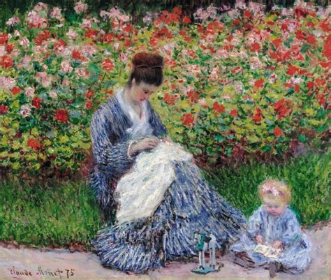 1875 《撑阳伞的女人》莫奈 Woman With A Parasol Madame Monet And Her Son 名画墙