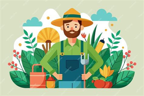 Premium Vector Flatstyle Vector Design Of Sustainable Agriculture Specialist