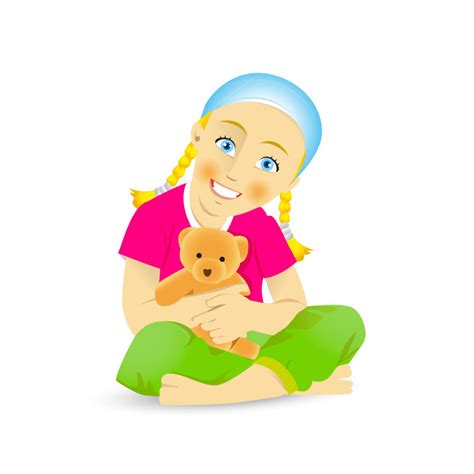 矢量卡通女孩图片 矢量可爱抱着泰迪熊的女孩素材 高清图片 摄影照片 寻图免费打包下载