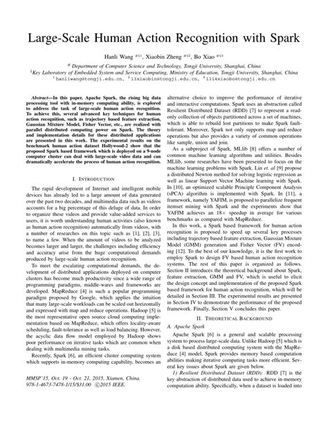 Pdf Large Scale Human Action Recognition With Spark