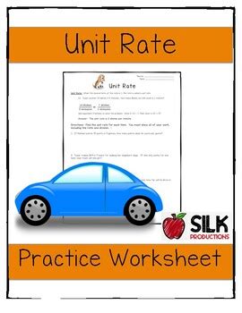 Unit Rate Practice Worksheet By Silk Productions TPT