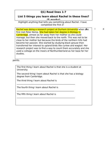 Gcse English Language Eduqas May 2022 Component 1 Q1andq2 Teaching Resources