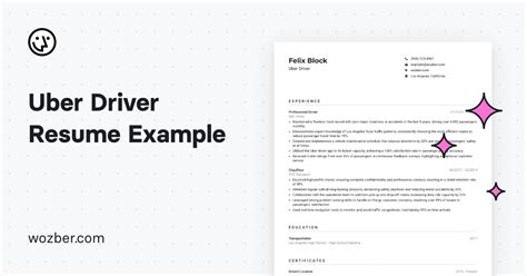 Uber Driver Resume Example