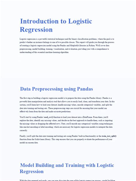 Introduction To Logistics Regression 1 Pdf Logistic Regression