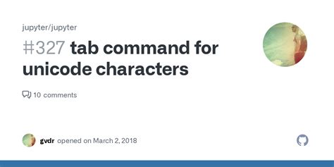 tab command for unicode characters · issue 327 · jupyter jupyter · github