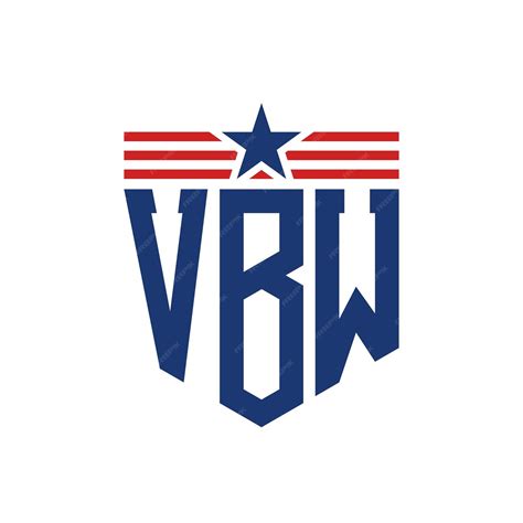 Premium Vector Patriotic Vbw Logo With Star And American Flag Straps Letter Vbw Logo With Usa Flag