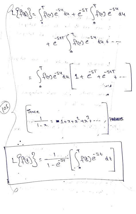 Laplace Transform Of Periodic Functions Hand Written Notes And Examples