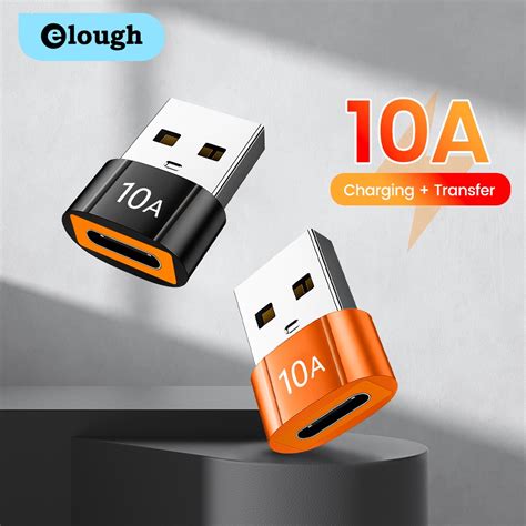 Elough Usb C Type C Otg Adapter Type C Female To Usb Male Converter Fast Charging Data