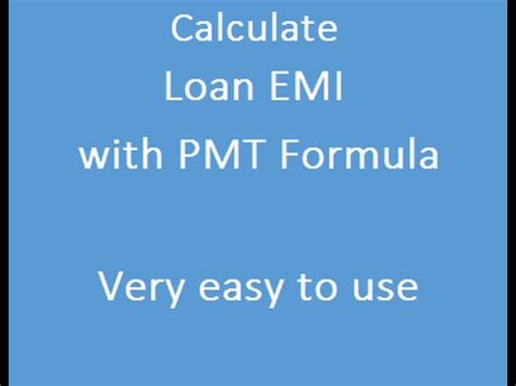 PMT Formula Calculate EMI For Loan YouTube