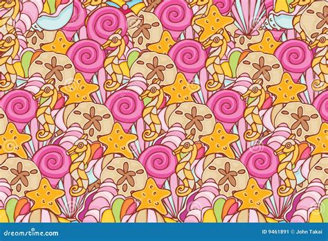 Shell Repeating Pattern Stock Vector Illustration Of Star 9461891