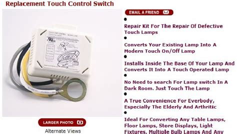 Replacement Touch Control Switch Touchandglow Com Product P