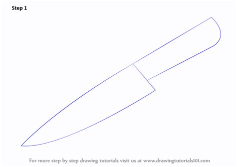 Learn How To Draw A Knife Tools Step By Step Drawing Tutorials In 2024 Drawings Knife