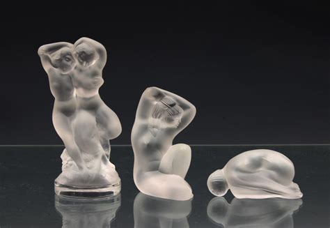 Sold At Auction Three Lalique Frosted Glass Nudes
