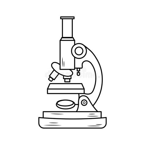 Microscope Doodle Icon Line Art Education Or School Symbol Stock Vector Illustration Of
