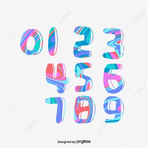 만화 일러스트 색 아라비아 숫자 글꼴 그림 간단한 Png 일러스트 및 Psd 이미지 무료 다운로드 Pngtree
