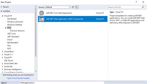 C Visual Studio Community Asp Net Web Application Net Framework Template Broken