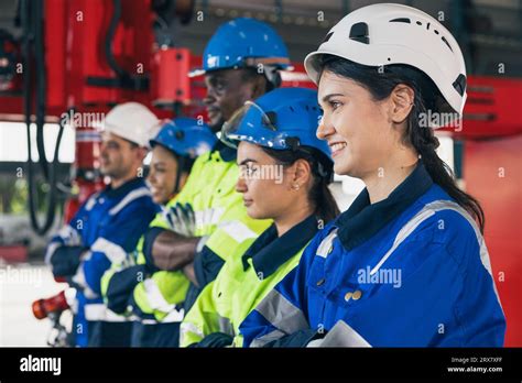 Group Of Engineering Team Happy Worker Diversity Technician Woman Group Of Engineering Team Happy Worker Diversity Technician Woman