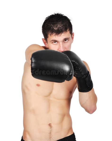 Boxer Or Fighter Demonstrates Muscles Man With Naked Torso Stock Image Image Of Muscles Belt