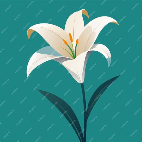 Elegant And Fresh Minimalist Lily Vector Art Illustration Premium Ai