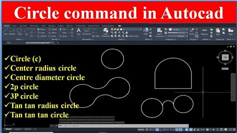 Autocad Tutorials Circle Command In Detail In Hindi Youtube