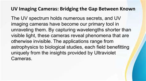 Uv Imaging Camera A New Lens To Explore Pptx Photography Arts