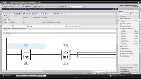 Ders 31 Tia Portal Comparator Karşılaştırıcı Komutları Youtube