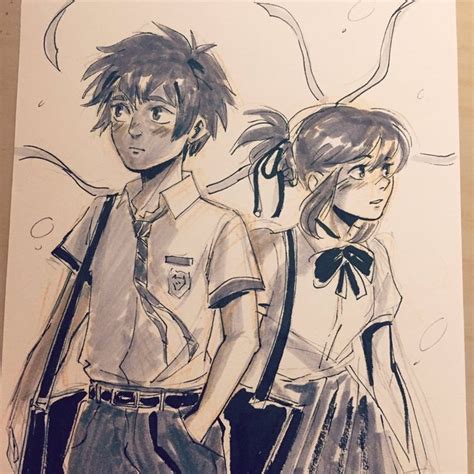 Stars At Dawn Andythelemon A Quick Mitsuha Taki Sketch For