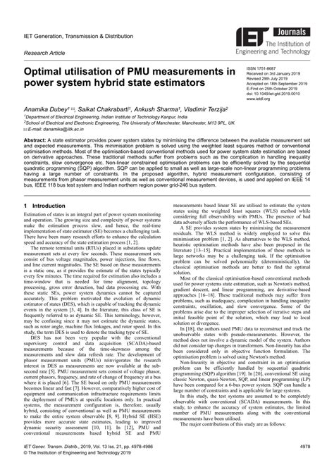 Optimal Utilization Of Pmu Measurements In Power System Hybrid State