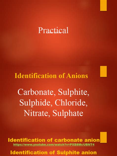 Practicles Identification Of Anions Pdf Salt Chemistry