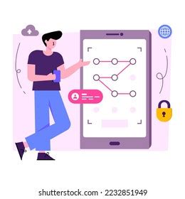 Editable Design Illustration Mobile Pattern Lock Stock Vector Royalty Free 2232851949