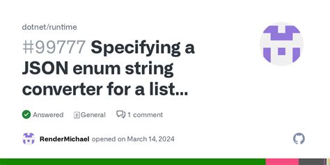 Specifying A Json Enum String Converter For A List Property · Dotnet Runtime · Discussion 99777