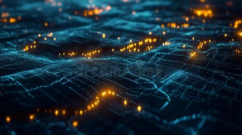 Abstract Digital Technology Concept Network Connection Structure Big Data Visualization Stock