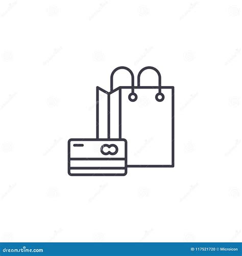 Shopping Linear Icon Concept Shopping Line Vector Sign Symbol