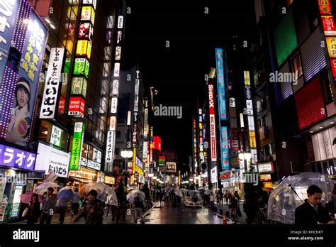 Crowded Street In Kabukicho In Shinjuku District Tokyo The Area Is A