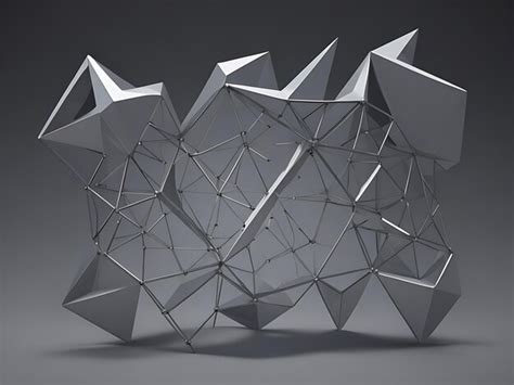 Premium Ai Image Abstract Polygonal Space Low Poly Dark Background With Connecting Dots And