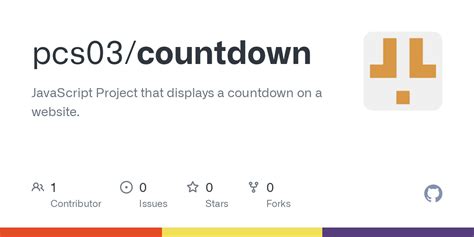 Github Pcs Countdown Javascript Project That Displays A Countdown On A Website