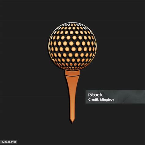 검은 배경에 고립 티 아이콘에 골드 골프 공 긴 그림자 스타일 벡터 골프공에 대한 스톡 벡터 아트 및 기타 이미지 골프공 금 금속 금색 Istock