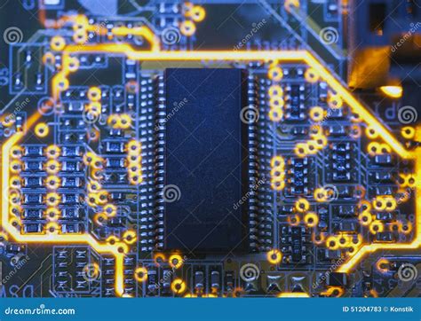 Electronic Microcircuit And Microchip Stock Image Image Of Circuitry Macro 51204783