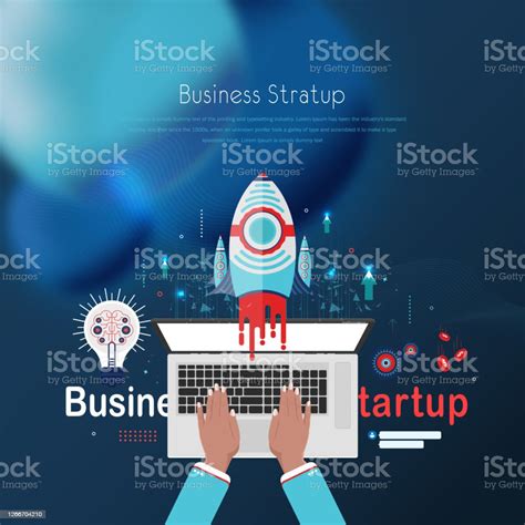 비즈니스 프로젝트 스타트업 재무 계획 아이디어 전략 관리 실현 성공 노트북 화면에서 로켓 발사 Launch Party에 대한