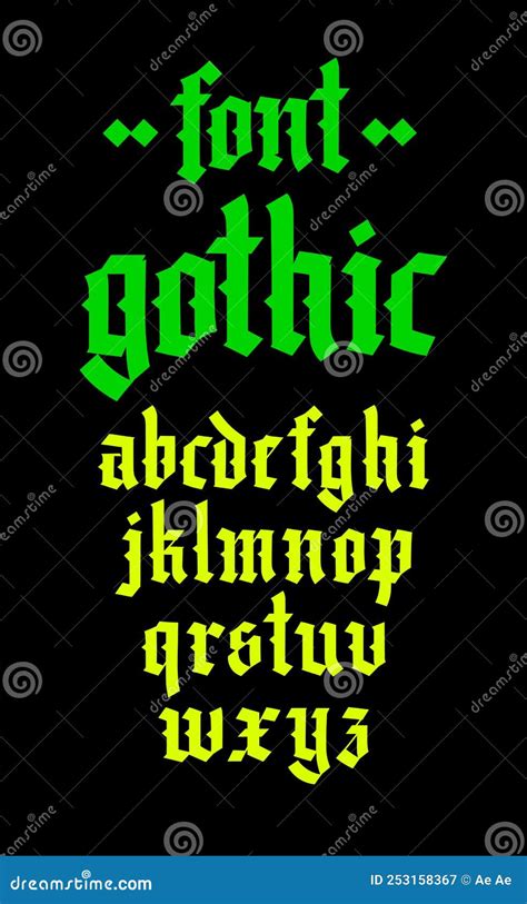 Gothic Font From Latin Letters Vector English Alphabet Medieval European Style European
