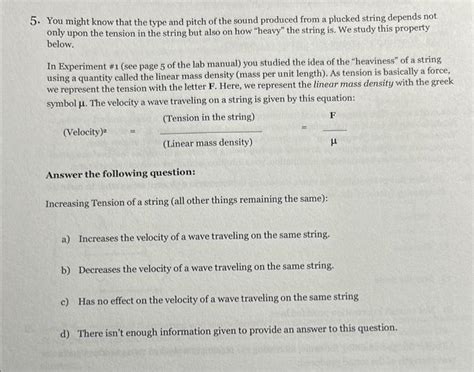Solved Only Upon The Tension In The String But Also On How Chegg Com