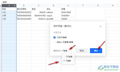 腾讯文档如何锁定excel的一列不允许修改编辑 腾讯文档锁定excel一列不允许修改编辑的方法 极光下载站