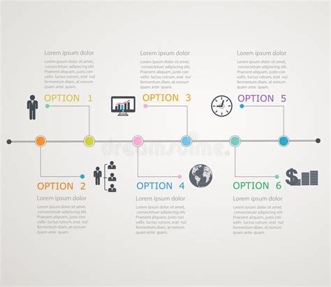 Timeline Infographics Template With Stepwise Stru Stock Vector Illustration Of Chart Connection