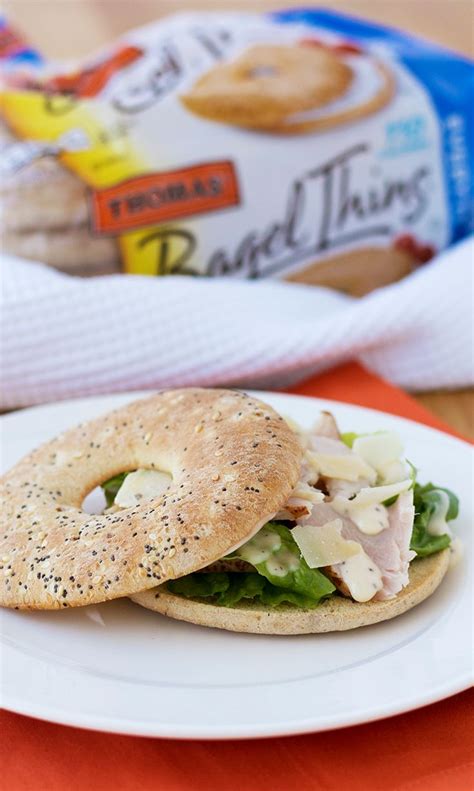 Turkey Caesar Bagel Thins Sandwich Enjoy This Delicious Twist On The